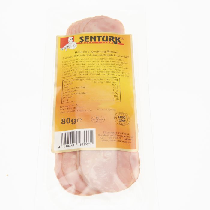 Kalkon/ Kycklingbacon, 80g - Färskvaruhuset
